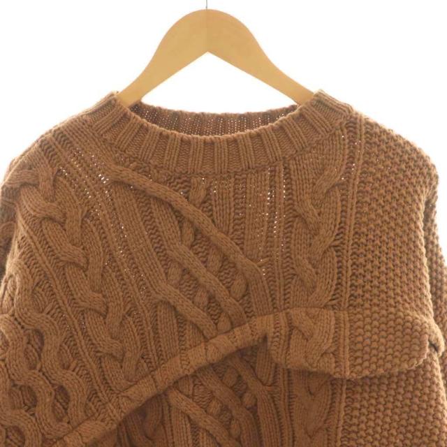 中古】タム Tamme ケーブルニット セーター 長袖 ウール 茶 ブラウン