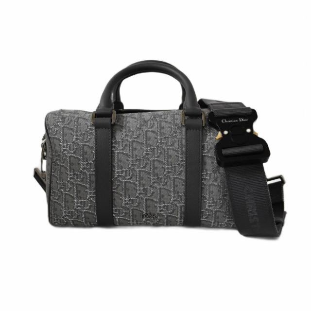 【中古】ディオール Dior LINGOT26 ランゴ26 オブリーク グリッター ショルダーバッグ ハンドバッグ グレー ☆AA★