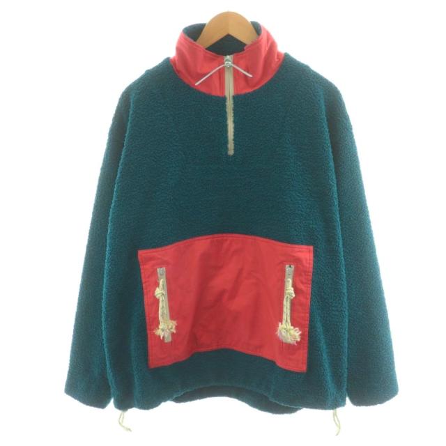 【中古】アクネ ストゥディオズ Acne Studios ボアフリースハーフジッププルオーバー ジャケット L 青 赤