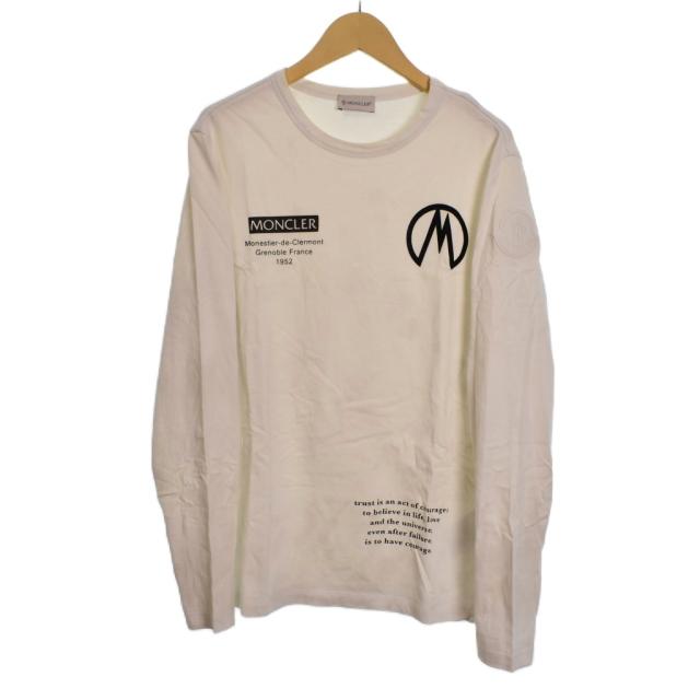 【中古】モンクレール MONCLER MAGLIA T-SHIRT M/LUNGA ロングスリーブTシャツ カットソー XS 白 ホワイト