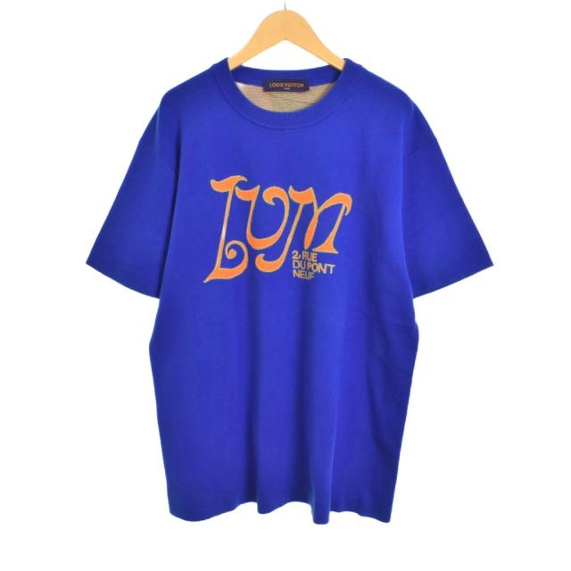 【中古】ルイヴィトン LOUIS VUITTON 21SS LVMインターシャ ニット セーター 半袖 M 青 ブルー RM211M ZLW HKN15W