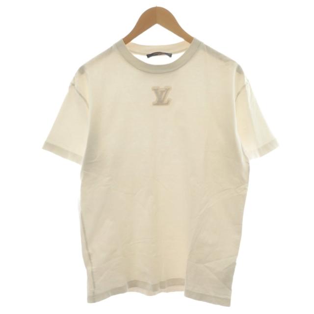 【中古】ルイヴィトン LOUIS VUITTON Tシャツ カットソー 半袖 エンボスLV ロゴ S 白 ホワイト RM222Q DT3 HNY55W