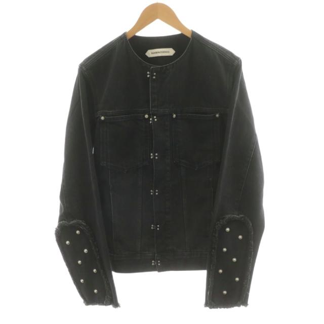 【中古】ナマチェコ NAMACHEKO 23AW スタッズデザインデニムジャケット ジージャン Gジャン S 黒 ブラック
