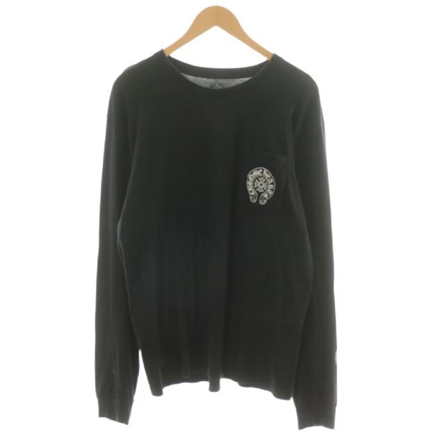 【中古】クロムハーツ MULTI COLOR LS POCKET TEE Tシャツ カットソー 長袖 ロンT ロゴ XL 黒