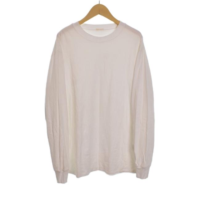 【中古】コモリ COMOLI 21AW ダブルレイヤー 長袖 クルー Tシャツ カットソー 1 白 ホワイト U03-05019 メンズ