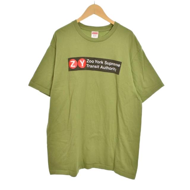 【中古】シュプリーム SUPREME Zoo York 25SS Transit Authority Tシャツ 半袖 クルーネック プリント L カーキ