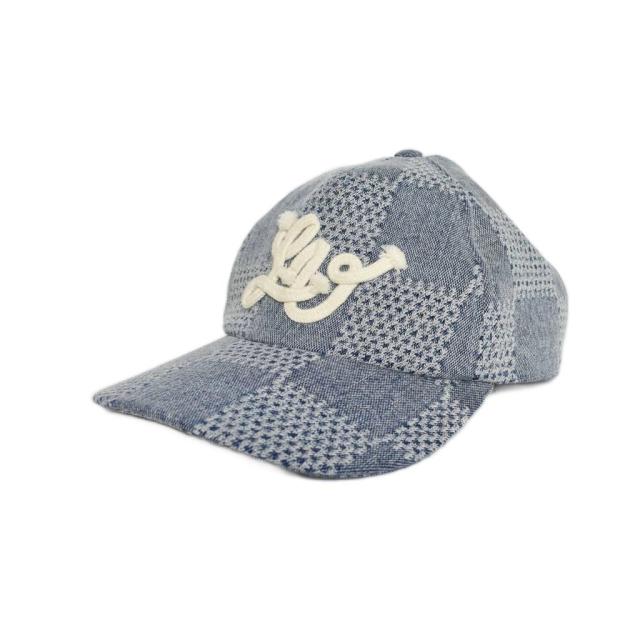 【中古】ルイヴィトン LOUIS VUITTON キャップ ダミエ デニム 3D 帽子 青 ブルー M7534L ☆AA★ メンズ