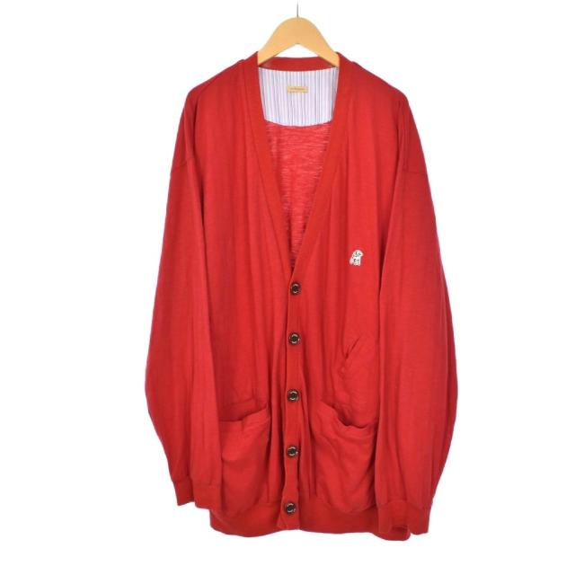 【中古】アンダーカバー UNDERCOVER ザ シェパード the Shepherd スラブ天竺カーディガン 3 赤 レッド US1C4803-2