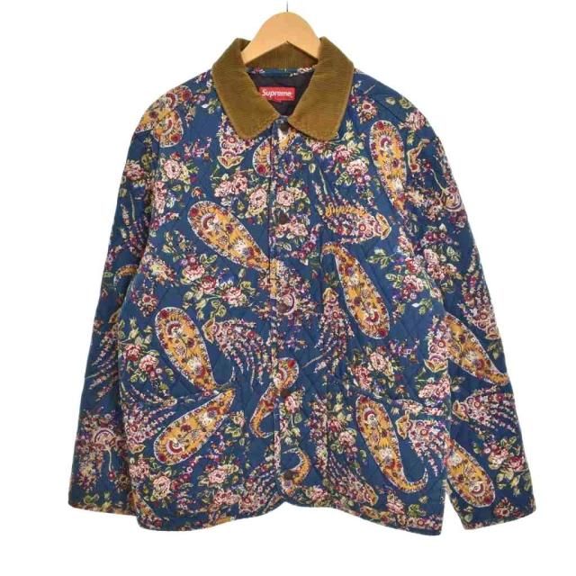 【中古】シュプリーム SUPREME 19FW Quilted Paisley Jacket キルティング ペイズリー ジャケット M 紺 ネイビー
