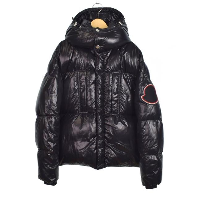 【中古】モンクレール MONCLER 17AW NAZCA ビッグロゴパッチ ダウンジャケット フード 1 黒 ブラック C20914183205