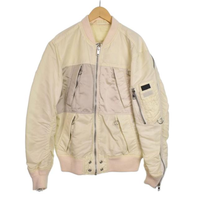 【中古】ディーゼル DIESEL リバーシブルジャケット ブルゾン MA-1 M アイボリー ☆AA★ メンズ