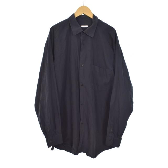 【中古】コモリ COMOLI 25SS コモリシャツ 長袖 コットン 5 黒 ブラック グレー Z01-02001 メンズ