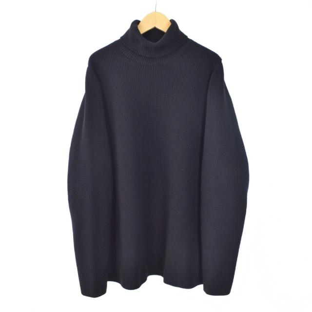 【中古】テアトラ TEATORA CARTRIDGE KNIT TURTLE 7G ニット セーター 長袖 3 黒 ブラック 紺 ネイビー TT-KNIT-002