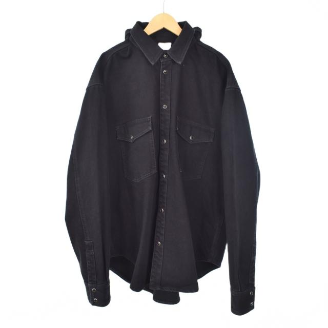 【中古】ヴェトモン フロント バック デニムシャツ デニムジャケット ジージャン Gジャン 黒 ブラック UA65SH810B