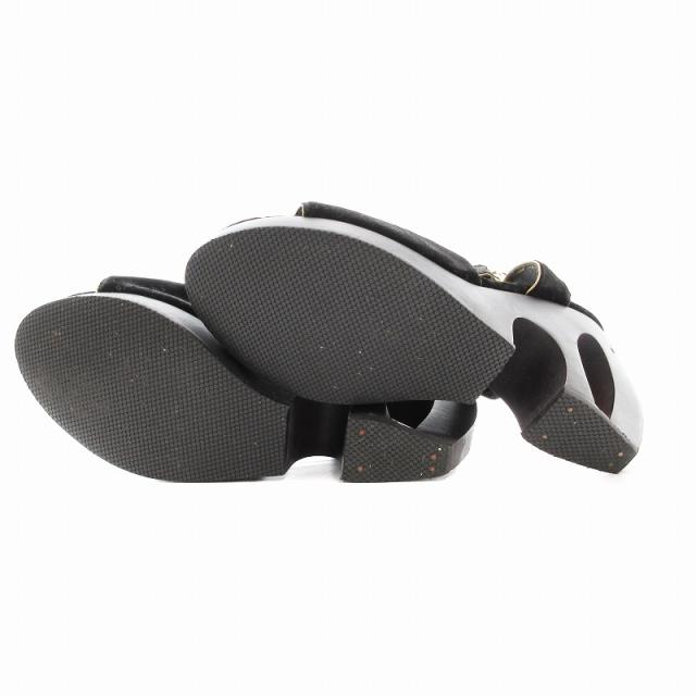 中古】シャネル CHANEL ベロアサンダル ココマーク 変形木製ヒール