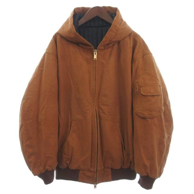 【中古】サスクワッチファブリックス PUFF WORK HOODIE BIGNESS 中綿 ジャケット パーカー JKH-003 M 茶