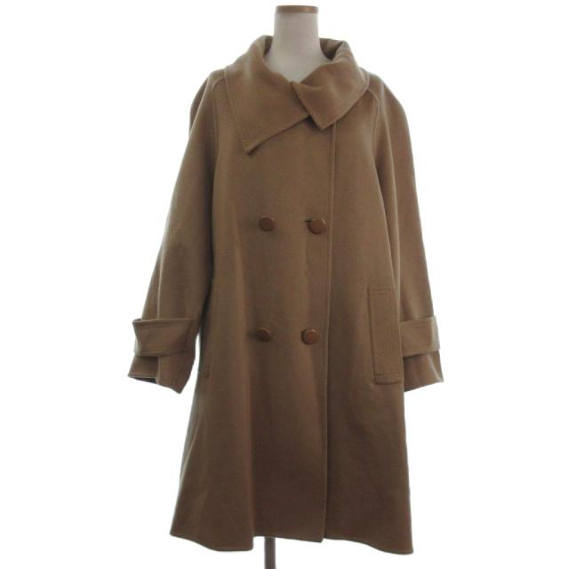 【中古】アレサンドラポリー Alessandra Polli カシミヤ コート ダブルブレスト ベージュ 42 XL位 レディース