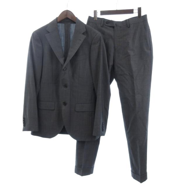 【中古】シップス エルメネジルド ゼニア トロピカル スーツ セットアップ テーラードジャケット パンツ 42 グレー