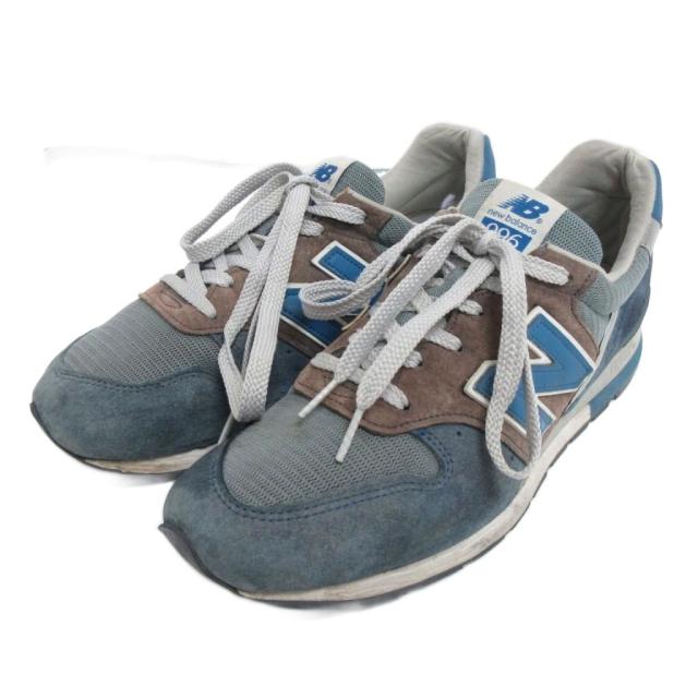 【中古】ニューバランス NEW BALANCE Jクルー 996 スニーカー シューズ スエード M996F1 28cm 青 ブルー USA製