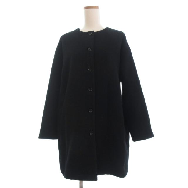 【中古】コメンスメント Commencement コート ノーカラー 長袖 F 黒 ブラック レディース