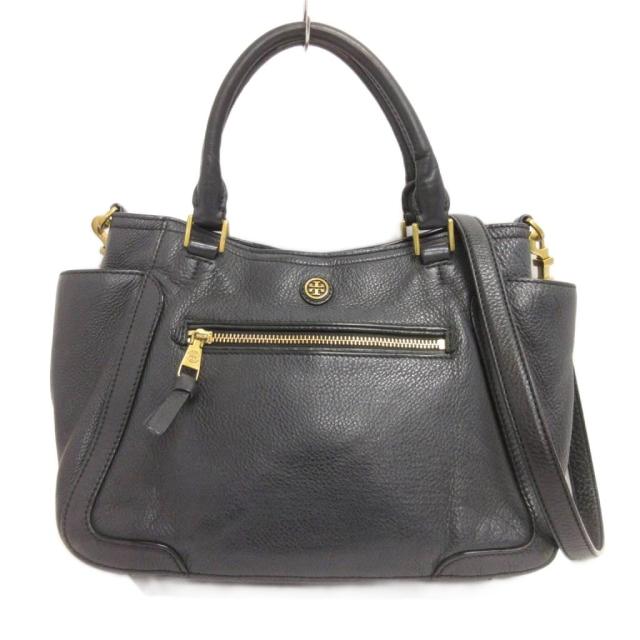 【中古】トリーバーチ TORY BURCH ハンドバッグ ショルダー 2WAY レザー 黒 ブラック レディース