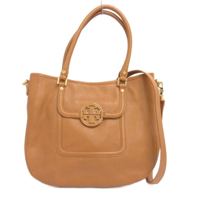 【中古】トリーバーチ TORY BURCH ハンドバッグ ショルダー 2WAY レザー ベージュ レディース