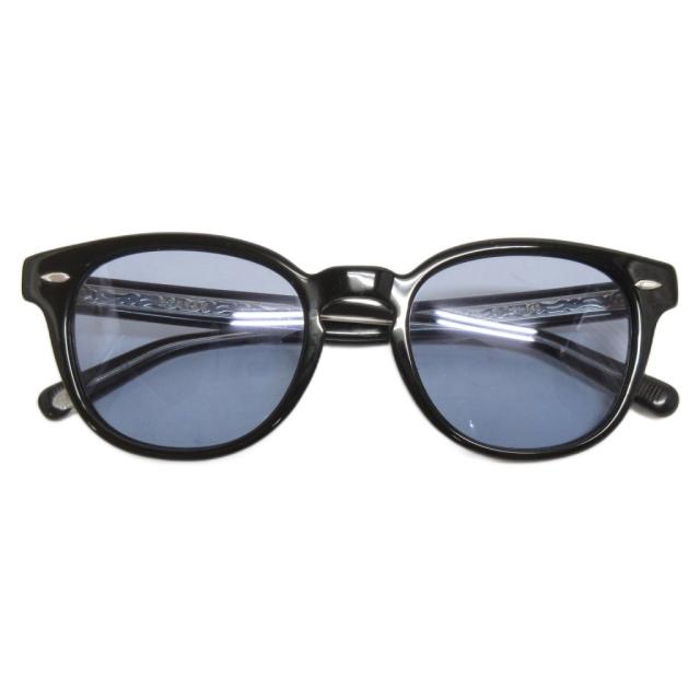 【中古】アイヴァン EYEVAN サングラス ウェブ51 Webb ブルーレンズ 度無し セルフレーム 51□21 黒 ブラック