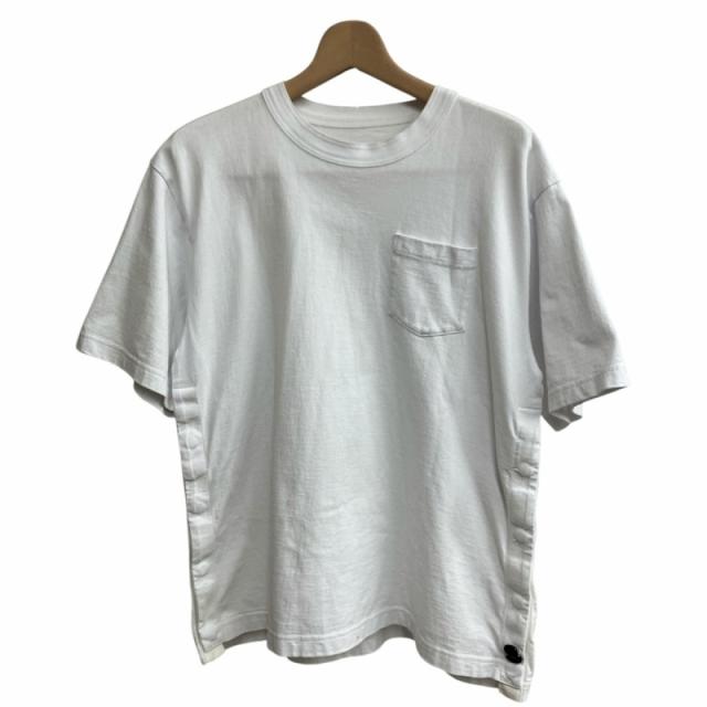 【中古】サカイ sacai SIDE LOGO TEE サイド ロゴ Tシャツ ピンズ 白 ホワイト 2 SCM-073 レディース