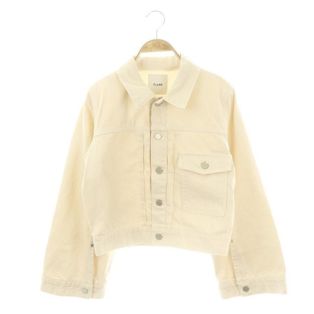 【中古】クラネ CLANE 23SS ベルスリーブ コンパクト デニムジャケット ジージャン Gジャン 2 アイボリー /MF ■OS