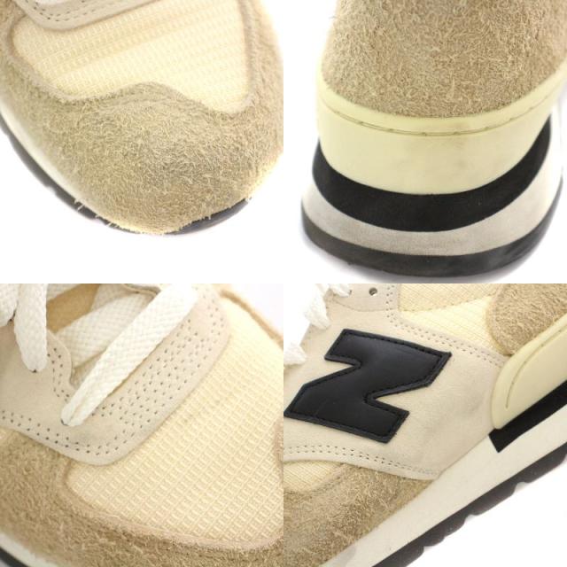 【中古】ニューバランス NEW BALANCE M990AD1 スニーカー シューズ スエード レザー US10 28.0cm アイボリー 黒 /NW17