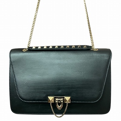 【中古】ヴァレンティノ ガラヴァーニ VALENTINO GARAVANI デミルーン 2WAY レザー ショルダーバッグ 黒 ☆AA★