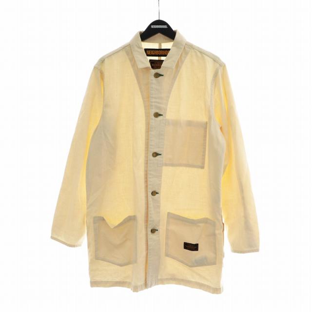 【中古】ネイバーフッド NEIGHBORHOOD DEALER/C-COAT カバーオール ディーラー コート ロゴ M アイボリー ■GY12 /MQ