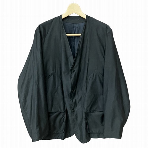 【中古】コモリ COMOLI 21SS COTTON SATIN HUNTING JACKET  コットンサテン ハンティング ジャケット 黒 2 T01-01008