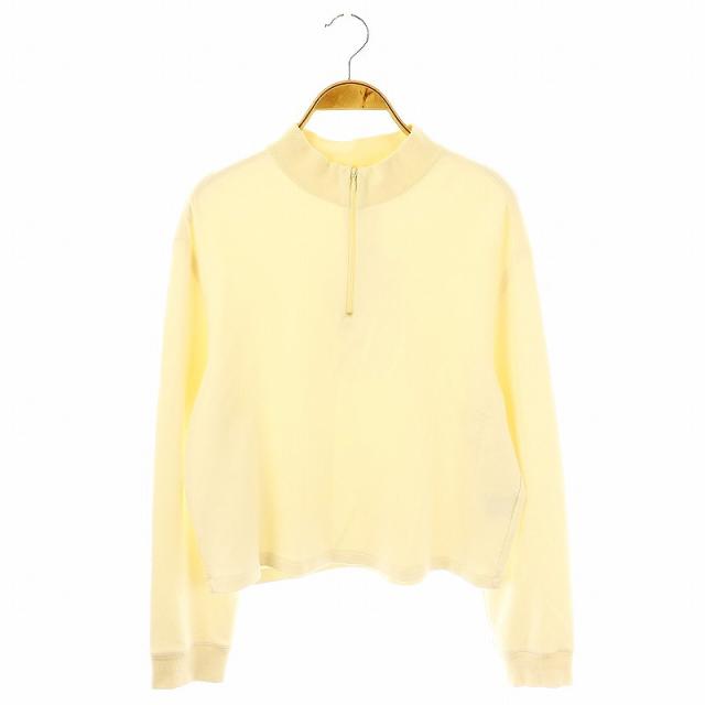 【中古】セオリー Theory 24AW Double Knit Lt N Crop Half Zip プルオーバー カットソー 長袖 S アイボリー /DF ■OS