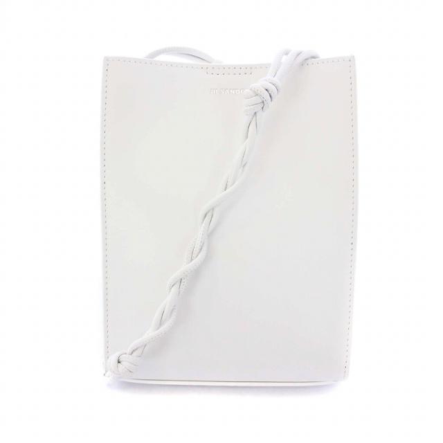【中古】ジルサンダー JIL SANDER TANGLE ショルダーバッグ ポシェット レザー 白 ホワイト /KH レディース
