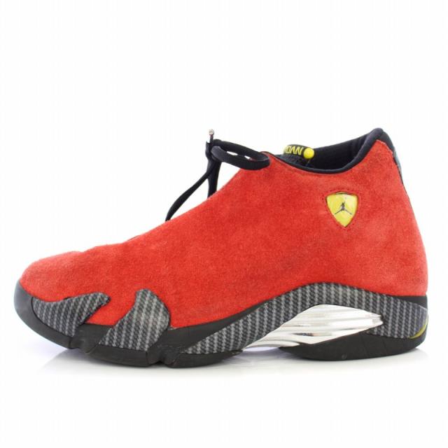 【中古】ナイキ 2014年製 Air Jordan 14 Retro Challenge Red Ferrari スニーカー US8.5 26.5cm 赤 654459-670 メンズ