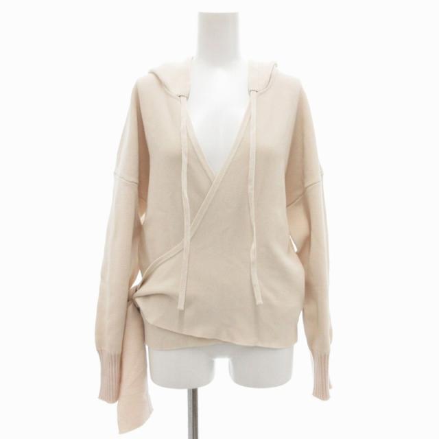 【中古】3.1 フィリップリム 3.1 phillip lim ラップパーカー フーディー ニット カシュクール XS ピンクベージュ