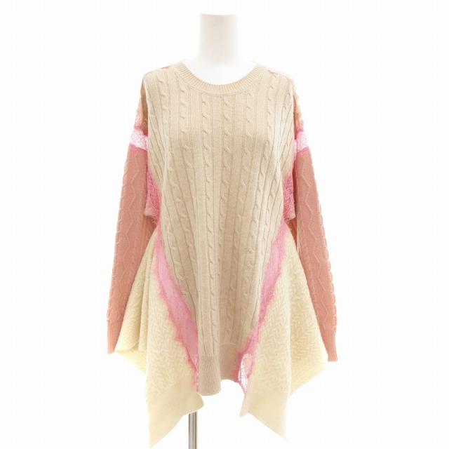 【中古】ステラマッカートニー STELLA McCARTNEY 21SS ドッキングニット セーター レース ケーブル 長袖 38 S