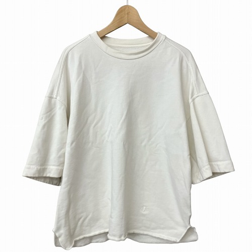 【中古】ジルサンダープラス JIL SANDER＋ カットオフ スウェット 半袖 アイボリー S ■GY41 メンズ