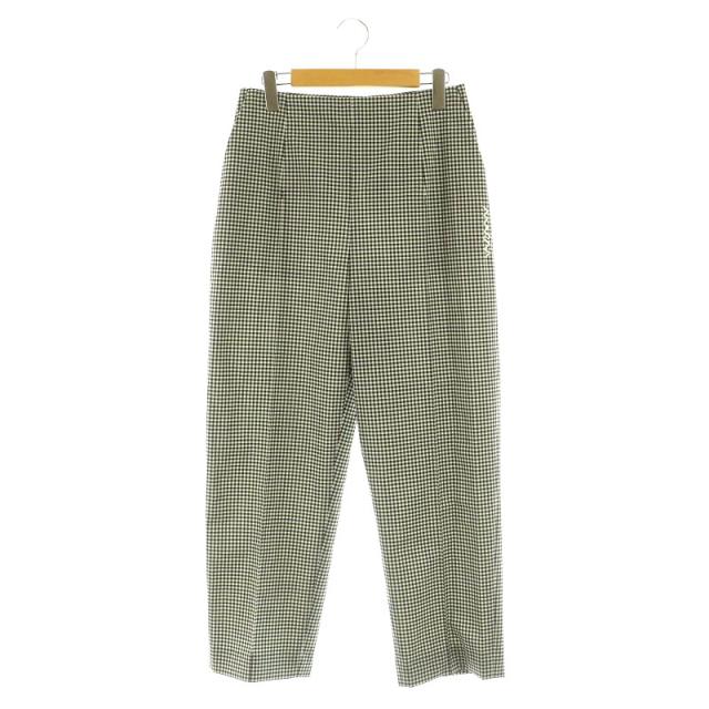 【中古】未使用品 マルニ MARNI 25SS ギンガムチェックトラウザーパンツ サイドジップ  38 黒 ブラック /MY ■OS