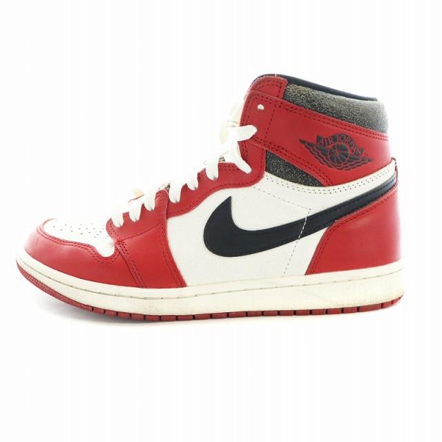 【中古】ナイキ NIKE AIR JORDAN 1 RETRO HIGH OG エアジョーダン スニーカー US9 27cm 赤 黒 DZ5485-612 ■GY18 /MQ