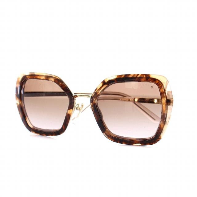 【中古】プラダ PRADA サングラス 53□21 ブラウン ゴールド SPR53Y /YM ■OH レディース