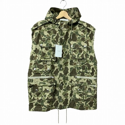 【中古】未使用品 セリーヌ CELINE 22SS ミリタリーカーゴベスト 迷彩 カモフラージュ 52 XL 2W565060O ☆AA★ メンズ