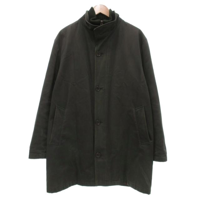 【中古】バーバリー ロンドン BURBERRY LONDON ミリタリーコート ジャケット 裏地ノバチェック ジップアップ カーキ