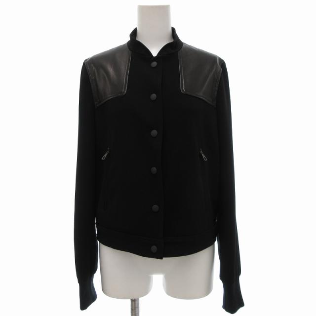 【中古】ラグ&ボーン RAG&BONE 美品 ジャケット ブルゾン レザー切替 スタンドカラー 0 黒 ブラック /JS レディース