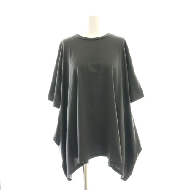【中古】エンフォルド ENFOLD 25SS SQUARE BIG T-SHIRT Tシャツ カットソー 38 チャコールグレー /MI ■OS レディース