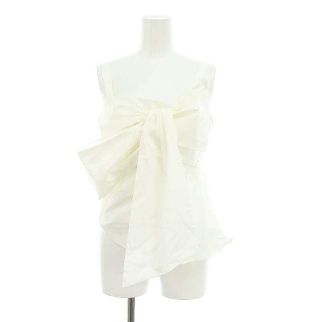 【中古】フレイアイディー 美品 24SS ペプラムリボントップス カットソー ノースリーブ 0 白 /MI ■OS ■PN