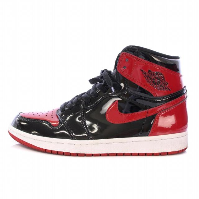 【中古】NIKE Air Jordan 1 High OG Patent Bred エアジョーダン1 ハイカットスニーカー 27.5cm 黒 赤 555088-063