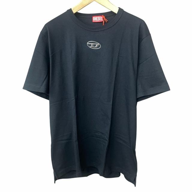 【中古】未使用品 ディーゼル DIESEL t-adjust-od MAGLIETTA Tシャツ カットソー オーバルDロゴ 半袖 A17880 XL 黒