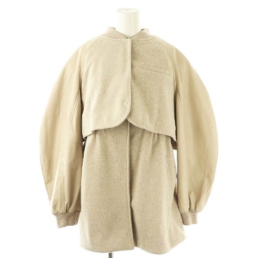 【中古】アメリヴィンテージ Ameri VINTAGE UND LAYERED STADIUM JUMPER ジャケット スタジャン ベスト S ベージュ